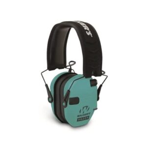 Walkers Razor Slim Electronic Shooting Range Earmuffs (Teal) Bundle with Glasses Kit (2 Items)