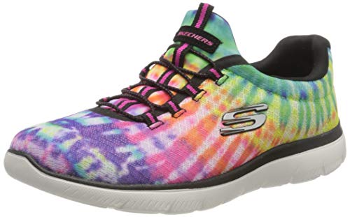 Skechers Women's Summits-Looking Groovy Sneaker, Black/Multi, 7.5 M US