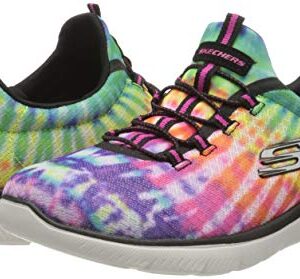 Skechers Women's Summits-Looking Groovy Sneaker, Black/Multi, 7.5 M US