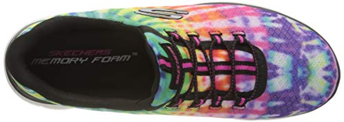 Skechers Women's Summits-Looking Groovy Sneaker, Black/Multi, 7.5 M US