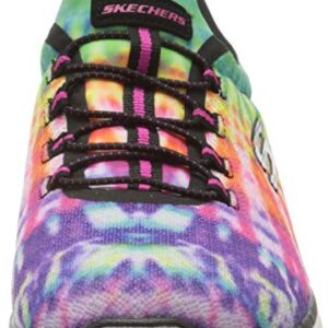 Skechers Women's Summits-Looking Groovy Sneaker, Black/Multi, 7.5 M US