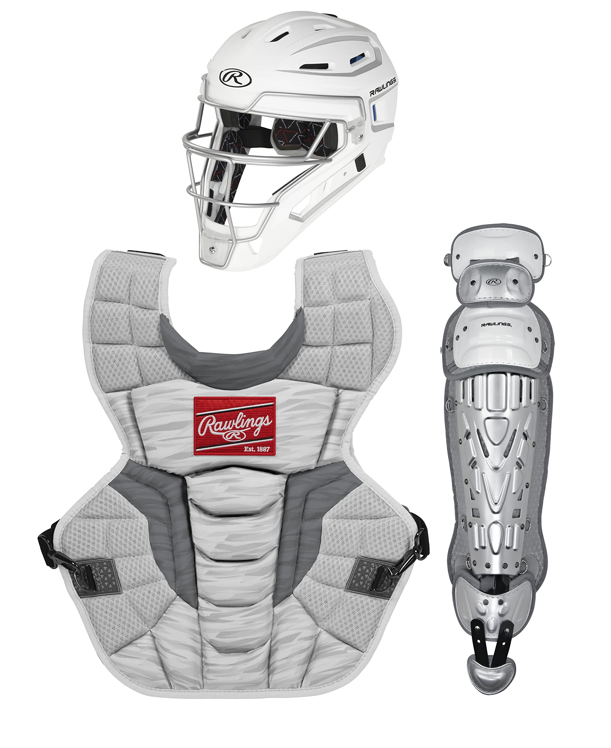 Rawlings | VELO 2.0 Catcher's Set | Baseball | Adult 15+ | White/Silver