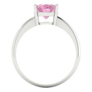 Clara Pucci 2.0 ct Oval Cut Solitaire Pink Simulated Diamond Wedding Bridal Designer Anniversary Engagement Ring Real 14k White Gold