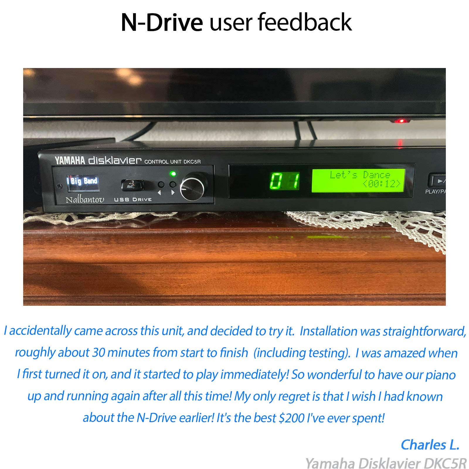 USB Emulator Nalbantov N-Drive eXtreme for Yamaha Disklavier DKC5R (MX80/MX85) and SX101R