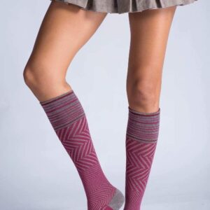 ja vie JAVIE 76% Merino Wool Graduated Compression Socks for Women & Men (15-20mmHg) Fuchsia