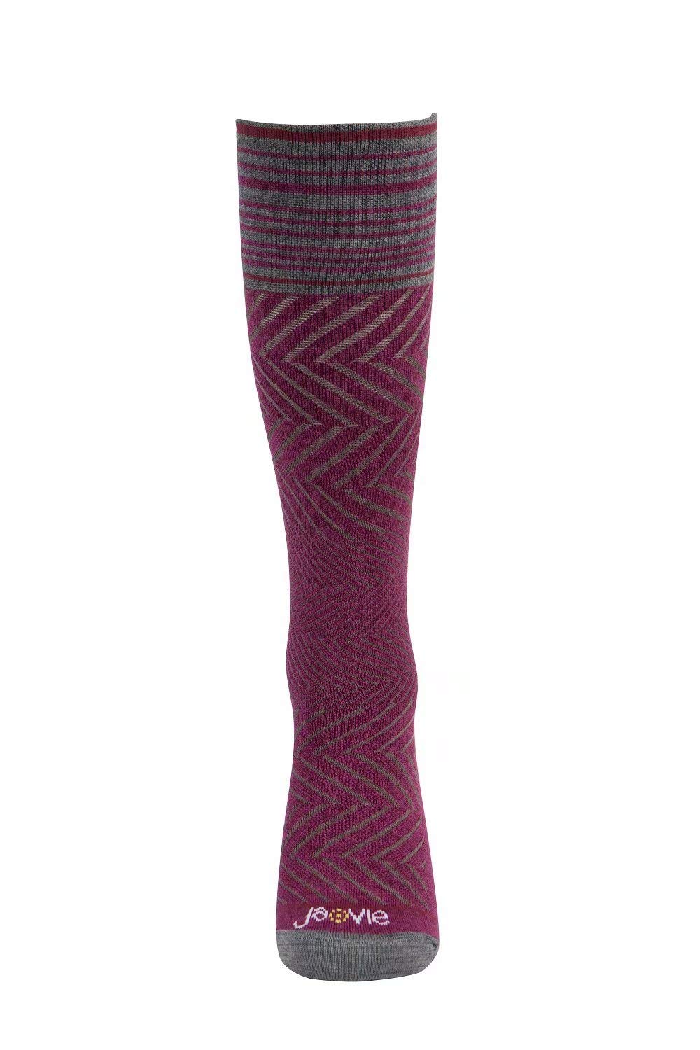 ja vie JAVIE 76% Merino Wool Graduated Compression Socks for Women & Men (15-20mmHg) Fuchsia