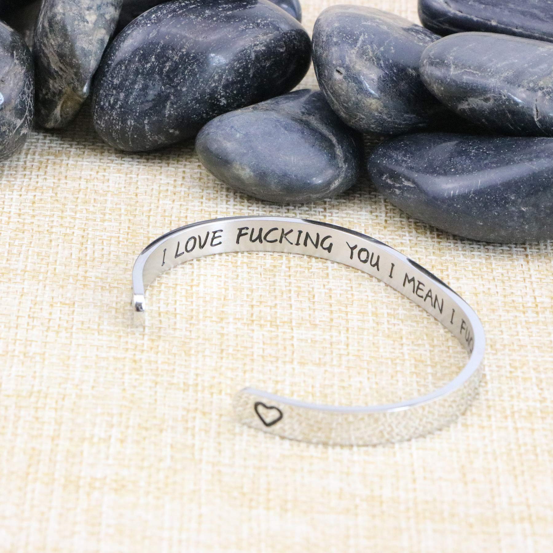 Love Bracelet for Women I Love Fucking You I Mean I Fucking Love You Mantra Cuff Bracelet Funny Anniversary Valentine’s Day Gift for Wife Girlfriend Lover