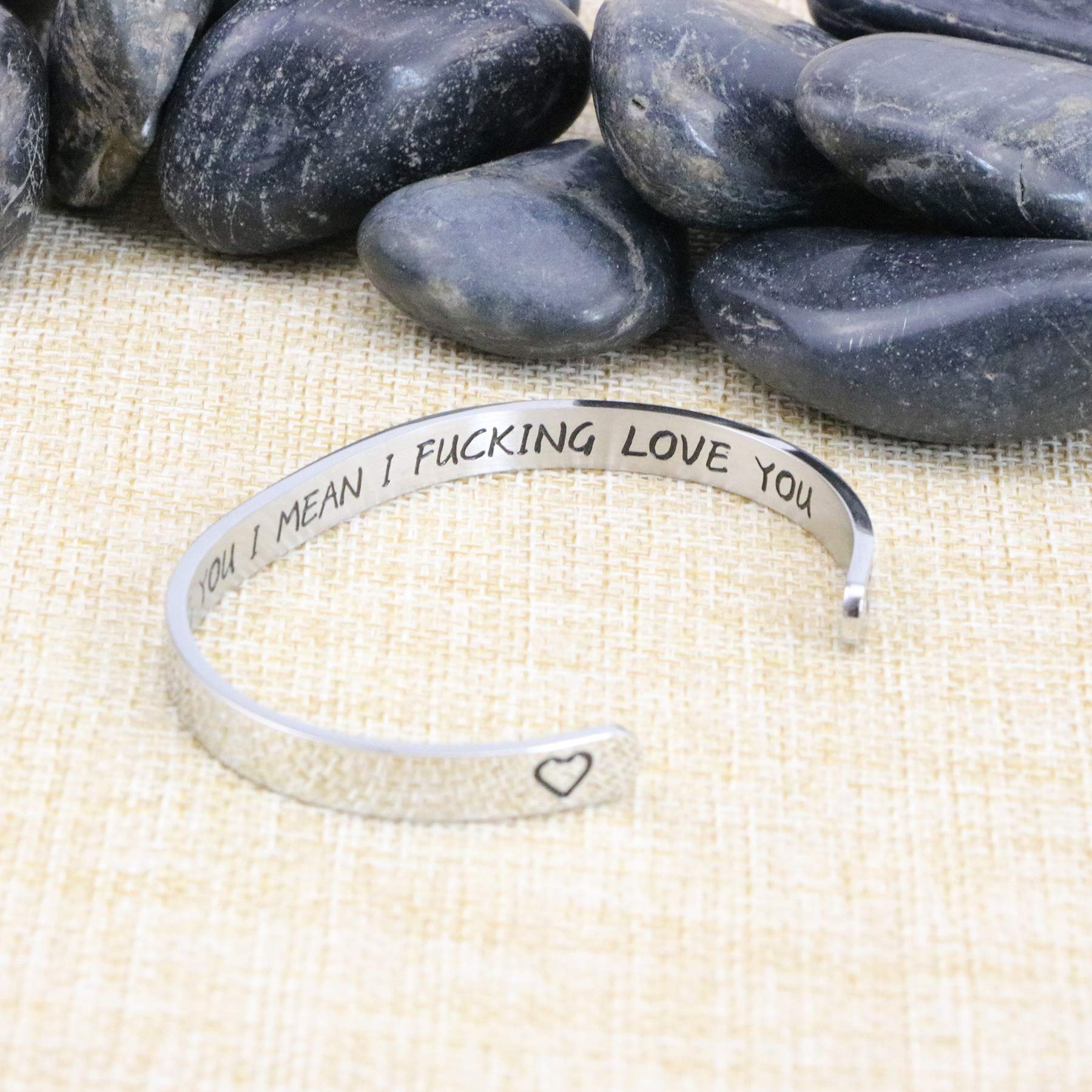 Love Bracelet for Women I Love Fucking You I Mean I Fucking Love You Mantra Cuff Bracelet Funny Anniversary Valentine’s Day Gift for Wife Girlfriend Lover