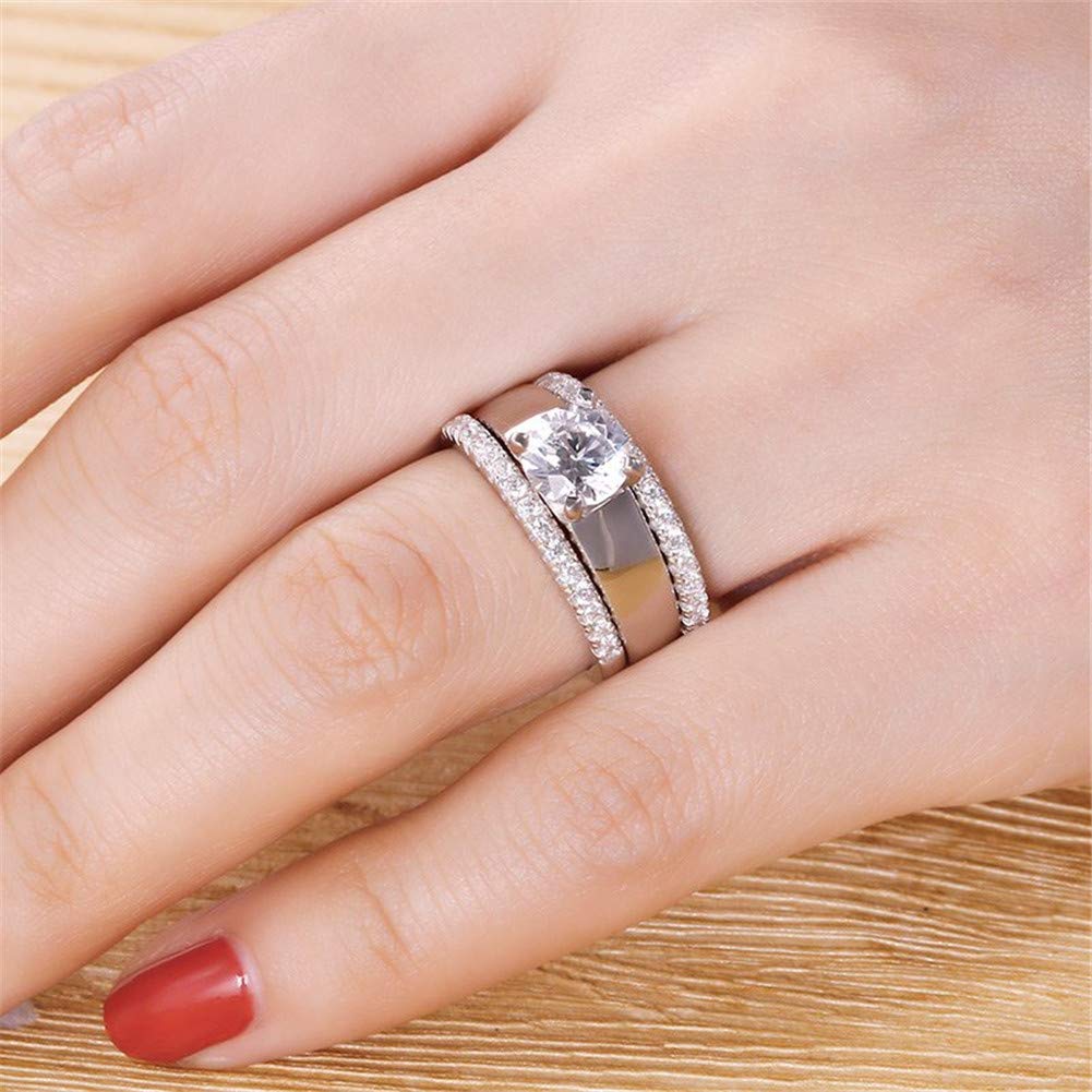 Jeulia Princess Cut Bridal Ring Set Sterling Silver Promise Ring White Diamond Engagement Channel Ring with Beautiful Jewelry Gift Box (8)