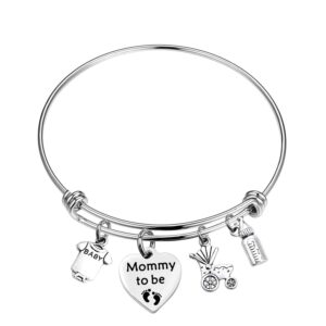 chooro mommy to be bracelet expectant mother bracelet new mom gift pregnancy announcement gift for mother-to-be (heart mommy to be bb)