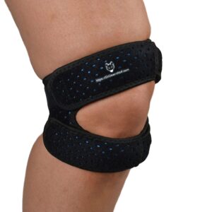 dr. wolf dual knee strap for patellar tendon support – pain relief band for jumper’s knee, basketball, running, tendonitis, patellofemoral, chondromalacia patellae - adjustable neoprene brace