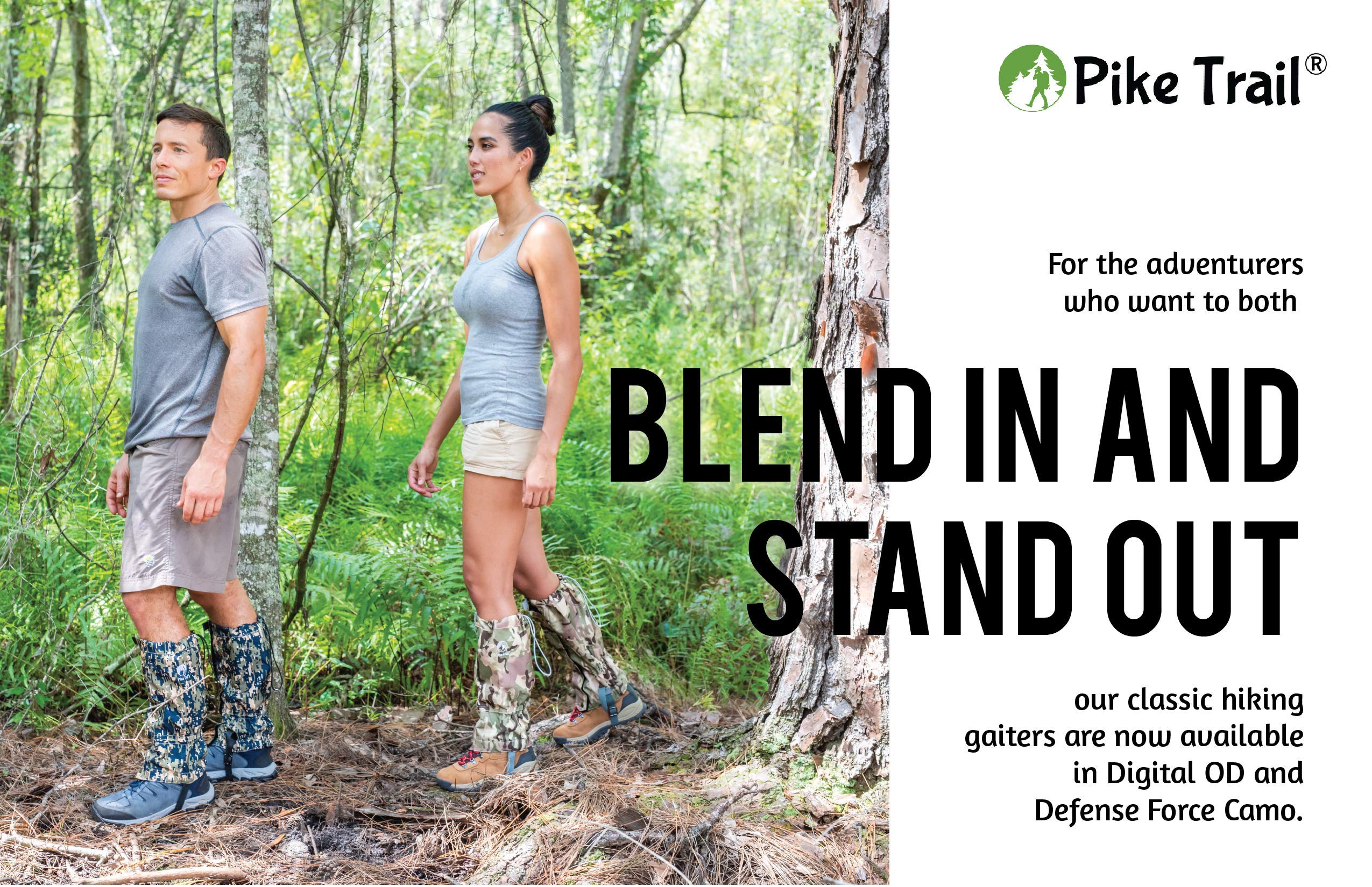 Pike Trail Waterproof Adjustable Leg Gaiters: for Hiking in Mud, Sand, and Snow - Hunting, Mountain Climbing, or Snowshoeing