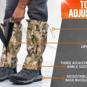 Pike Trail Waterproof Adjustable Leg Gaiters: for Hiking in Mud, Sand, and Snow - Hunting, Mountain Climbing, or Snowshoeing