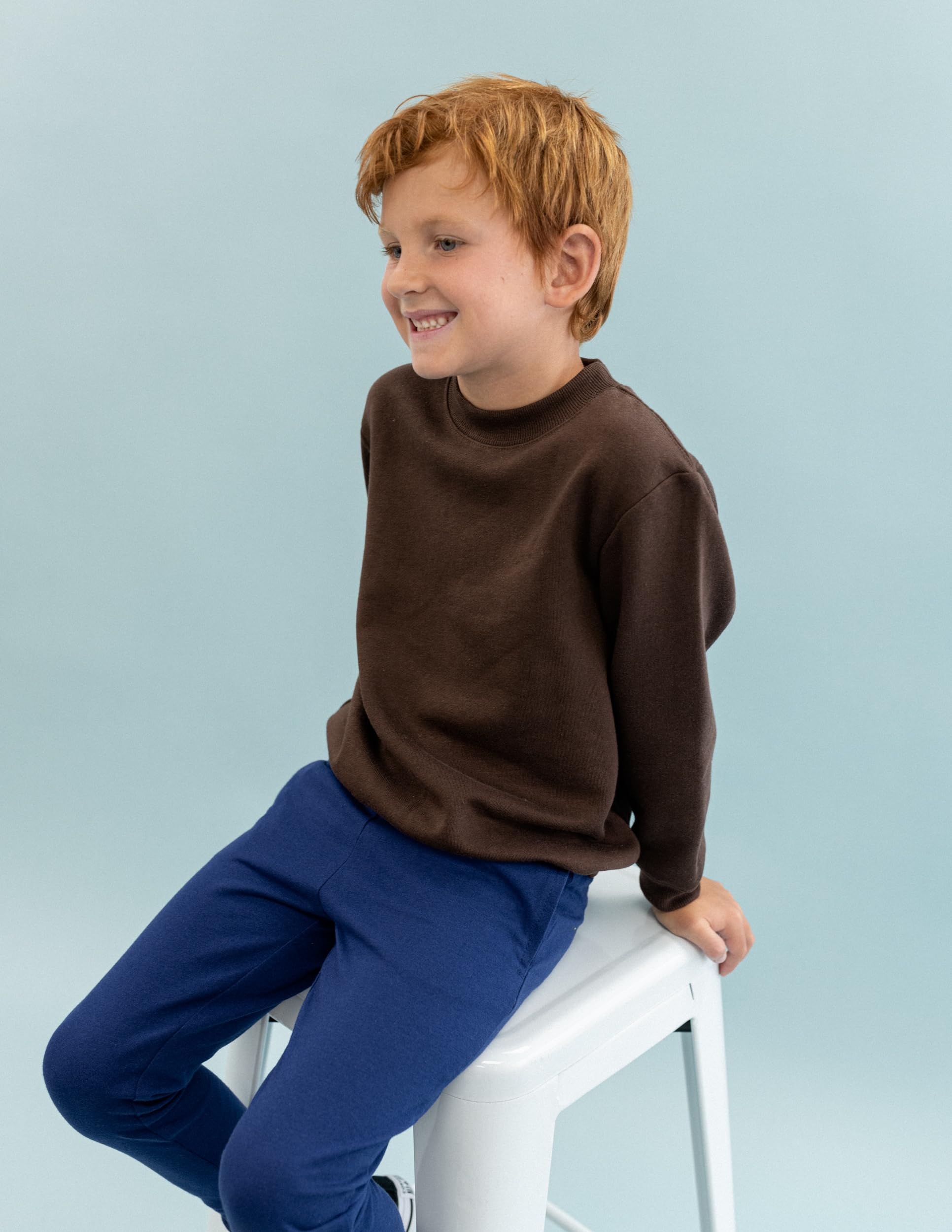 Leveret Kids & Toddler Boys Girls Long Sleeve Sweatshirt Brown (Size 4 Years)