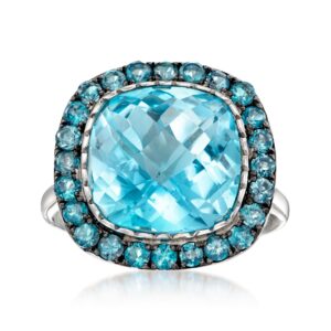 ross-simons 8.90 ct. t.w. sky and london blue topaz ring in sterling silver. size 9