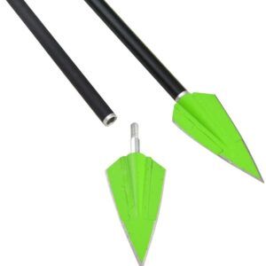 AMEYXGS 150 Grain Broadheads Archery Hunting Arrowheads Metal Arrow Tips Screw-in Arrow Heads with Box for Shooting Practice (Green)