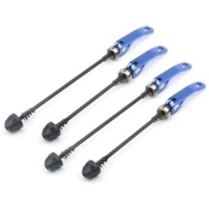 ellbest 2 pairs blue quick release bicycle skewer bicycle hub front & rear bicycle axle hollow shaft fit for road bike, mountain bike, mtb, bmx