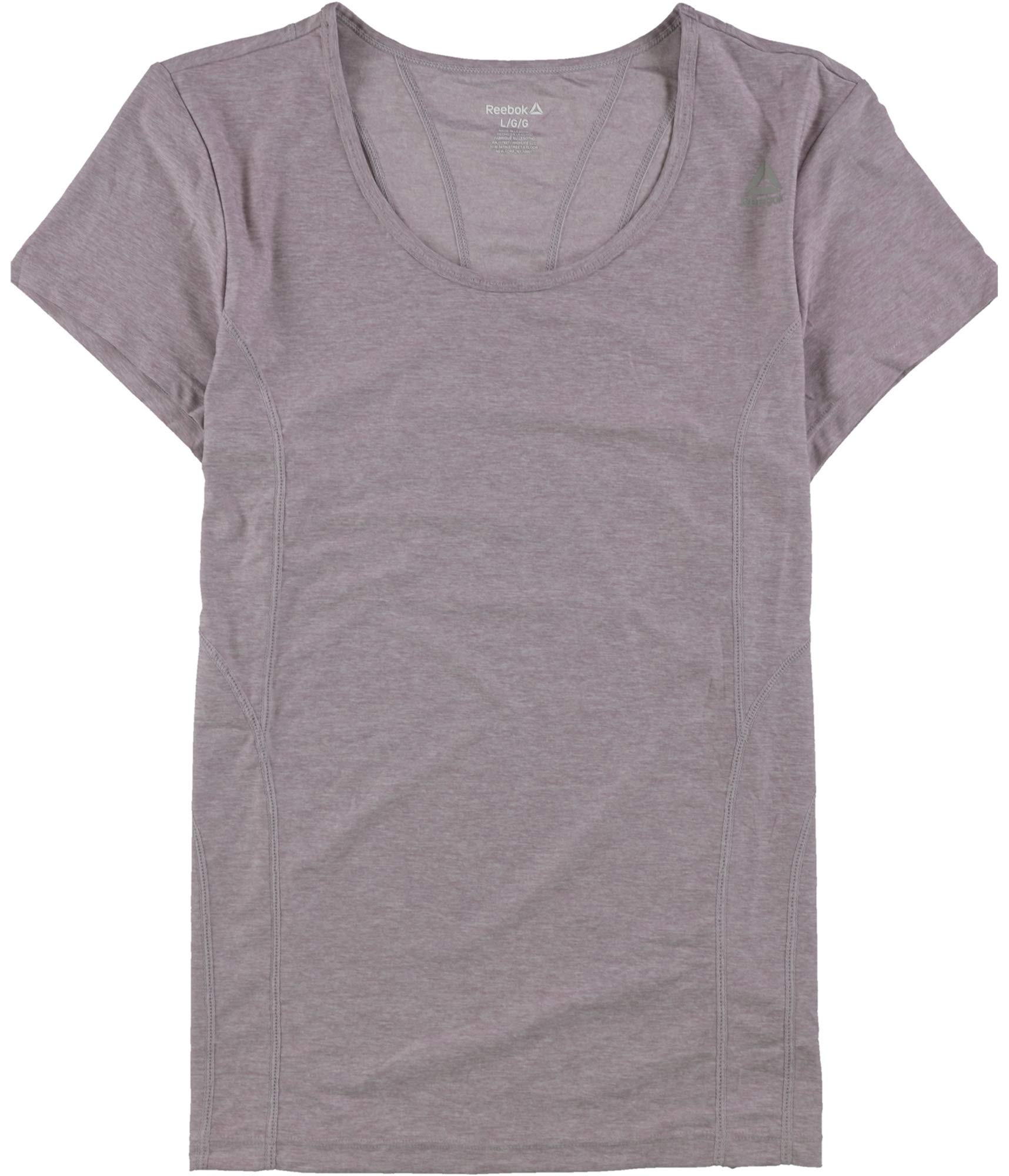 Reebok Womens Reversed Marled Basic T-Shirt, Purple, X-Small