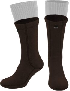 281z military warm 8 inch boot liner socks - outdoor tactical hiking sport - polartec fleece winter socks (small, brown bear)