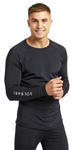 solbari upf 50+ men's sun protection long sleeve rashguard aqua sport collection - small - black - uv protection, sun protective