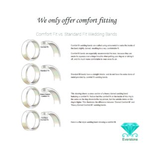 Everstone Women's Sparkle 5MM Dome Promise Ring Wedding Bands Titanium Ring Color: Platinum Engraved I Love You