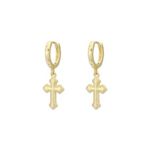 cross earrings (gold)