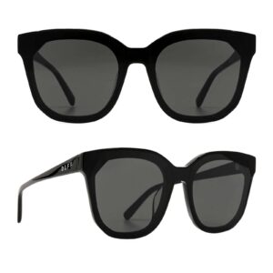 diff gia designer oversized square sunglasses for women uv400 protection protection, black + grey