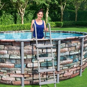 Bestway 56965E Power Steel 16' x 48" Set Above Ground Pool, Stone