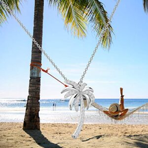 LQRI Tropical Beach Jewelry CZ Palm Tree Pendant Necklace Hawaii Bridal Beach Wedding Jewelry Bridesmaid Gifts (necklace)