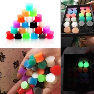 JOYTOYOU 30Pairs/60pcs Silicone Ear Gauges Plugs Stretching Kit Flesh Tunnels Expander 1/2"