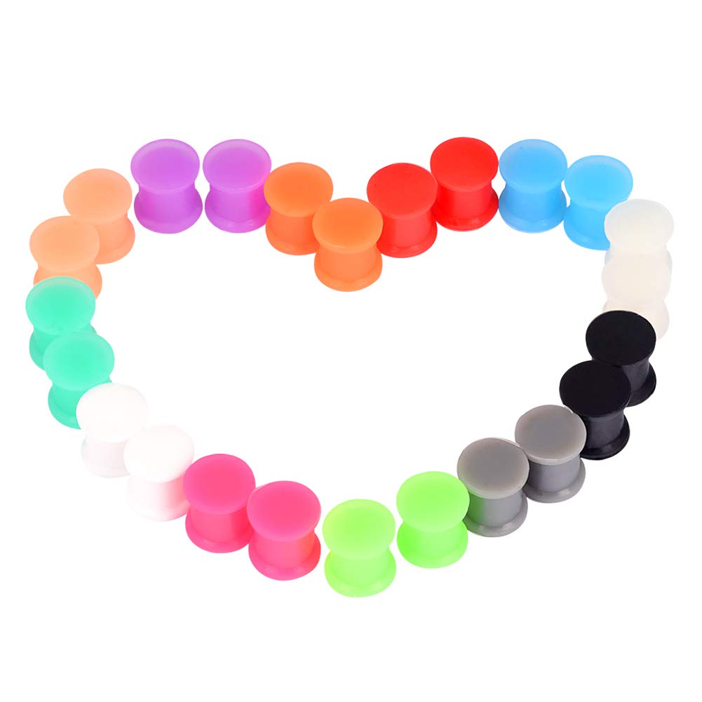 JOYTOYOU 30Pairs/60pcs Silicone Ear Gauges Plugs Stretching Kit Flesh Tunnels Expander 1/2"