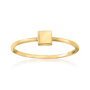 ross-simons 18kt yellow gold square ring. size 10