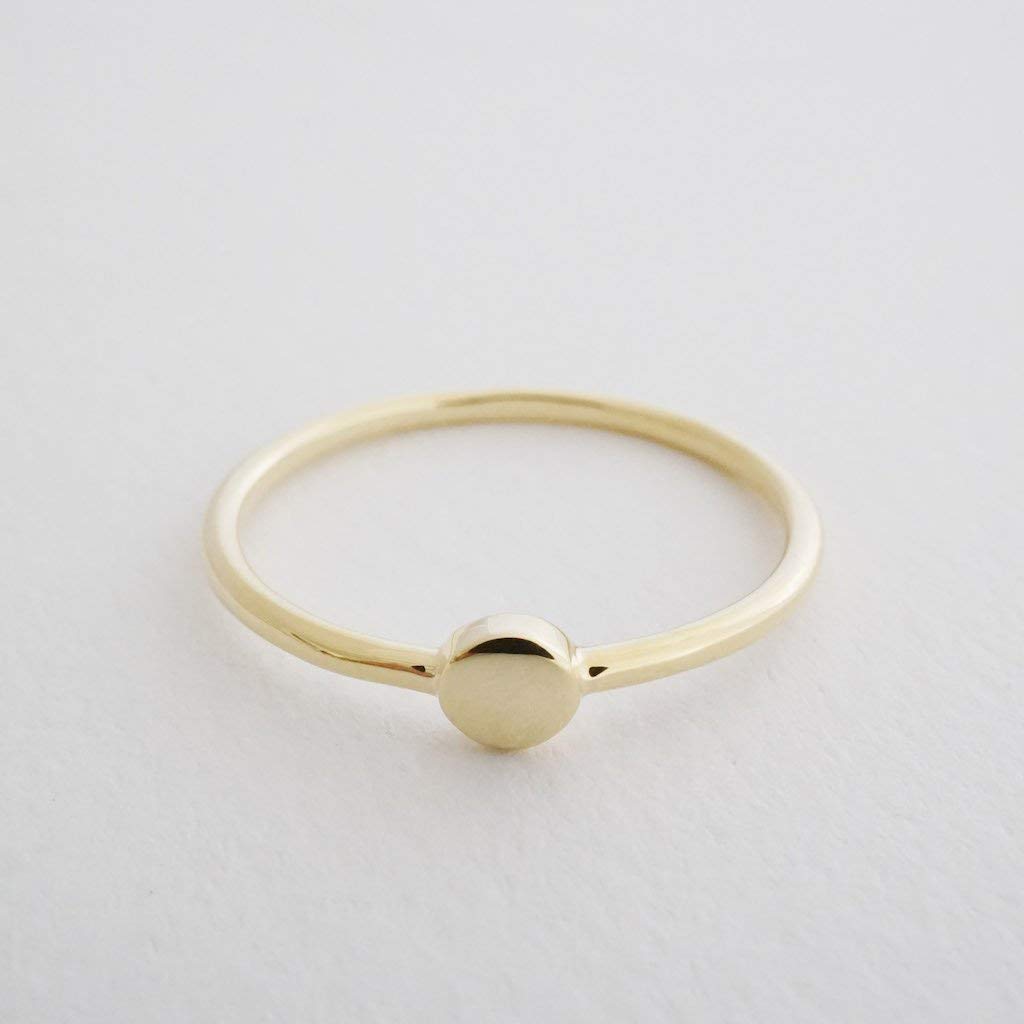 Honeycat Tiny Circle Ring in Gold, Rose Gold, or Silver | Minimalist, Delicate Jewelry (Gold, 5)