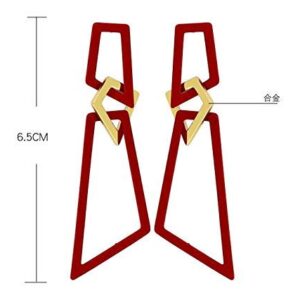 Chargances Bohemia Fashion Women Red Earrings Geometric Drop Earring Elegant and Simple Earrings Jewelry for Women