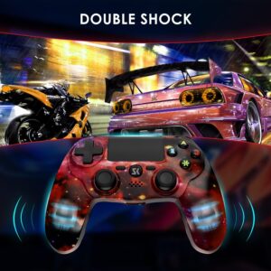 Wireless Controller for PS4, Controller for Sony PlayStation 4, Double Shock 6-Axis Motion Sensor, Sensitive Touch Pad, Built-in Speaker & Stereo Headphone Jack, Compatible with PlayStation 4/Pro/Slim