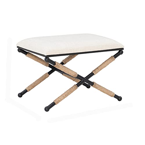 Linon Home Décor Farrow Campaign Accent Stool, Black