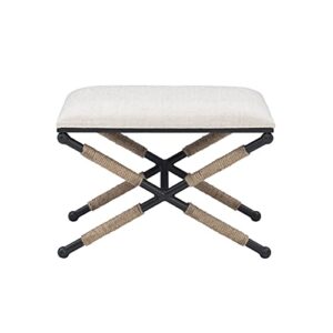 Linon Home Décor Farrow Campaign Accent Stool, Black