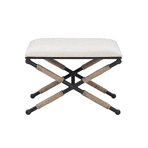 Linon Home Décor Farrow Campaign Accent Stool, Black