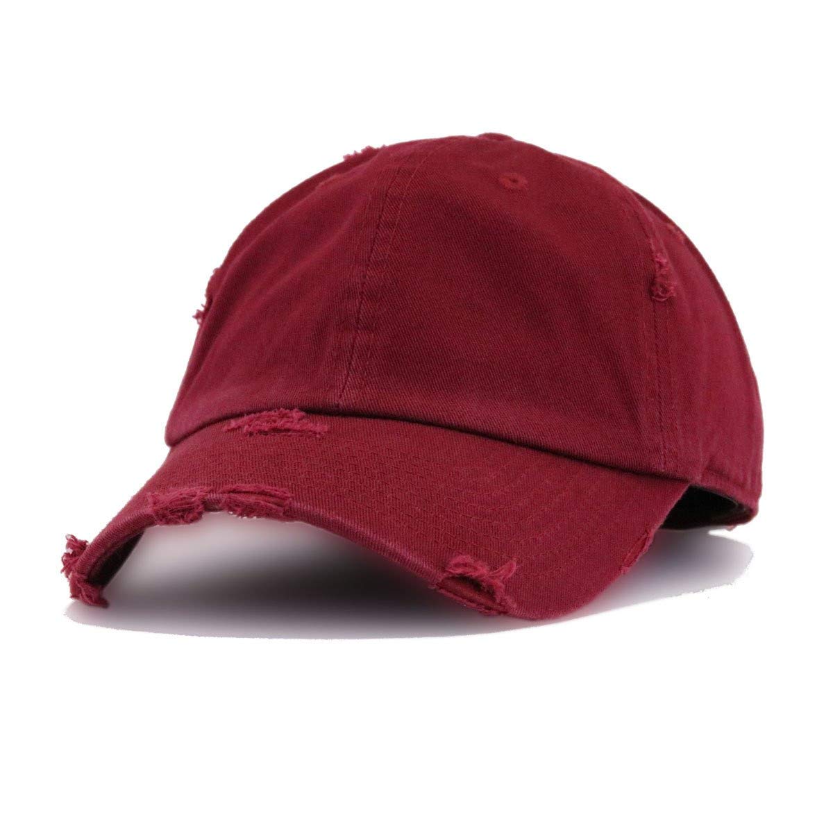 Henny Vintage Baseball Cap Embroidered Cotton Adjustable Distressed Dad Hat Maroon