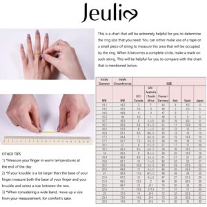 Jeulia 3PC Ladies Classic Round Cut Sterling Silver Rings Set Engagement Anniversary Wedding Band Ring Set With Jewelry Gift Box for Women (5.5)