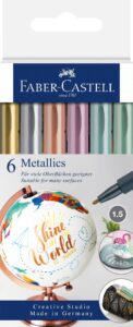 faber-castell metallic marker blistercard - full range of 6 colours