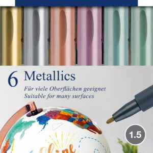 Faber-Castell Metallic Marker Blistercard - Full Range of 6 Colours