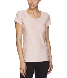 reebok womens reversed marled basic t-shirt, pink, small