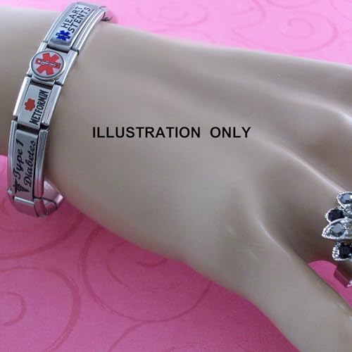 Gadow Jewelry Breast Cancer Medical Alert ID Bracelet for Women No Needle or Blood Pressure on LEFT Arm Italian Charm Style Stretchable Adjustable Pink Awareness Stainless Steel