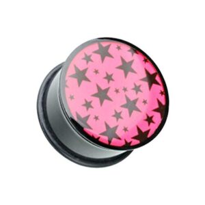 covet jewelry shoot for the stars acrylic logo single flared ear gauge plug (1/2" (12.5mm))