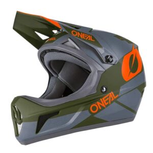 o'neal sonus deft mountain bike helmet olive/orange xl