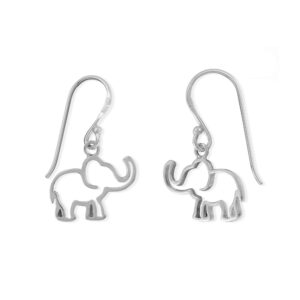 boma jewelry sterling silver open elephant outline animal dangle earrings