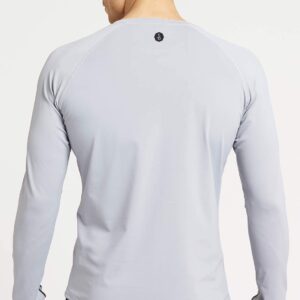 Solbari UPF 50+ Men's Sun Protection Long Sleeve Rashguard Aqua Sport Collection - Small - Cool Grey - UV Protection, Sun Protective