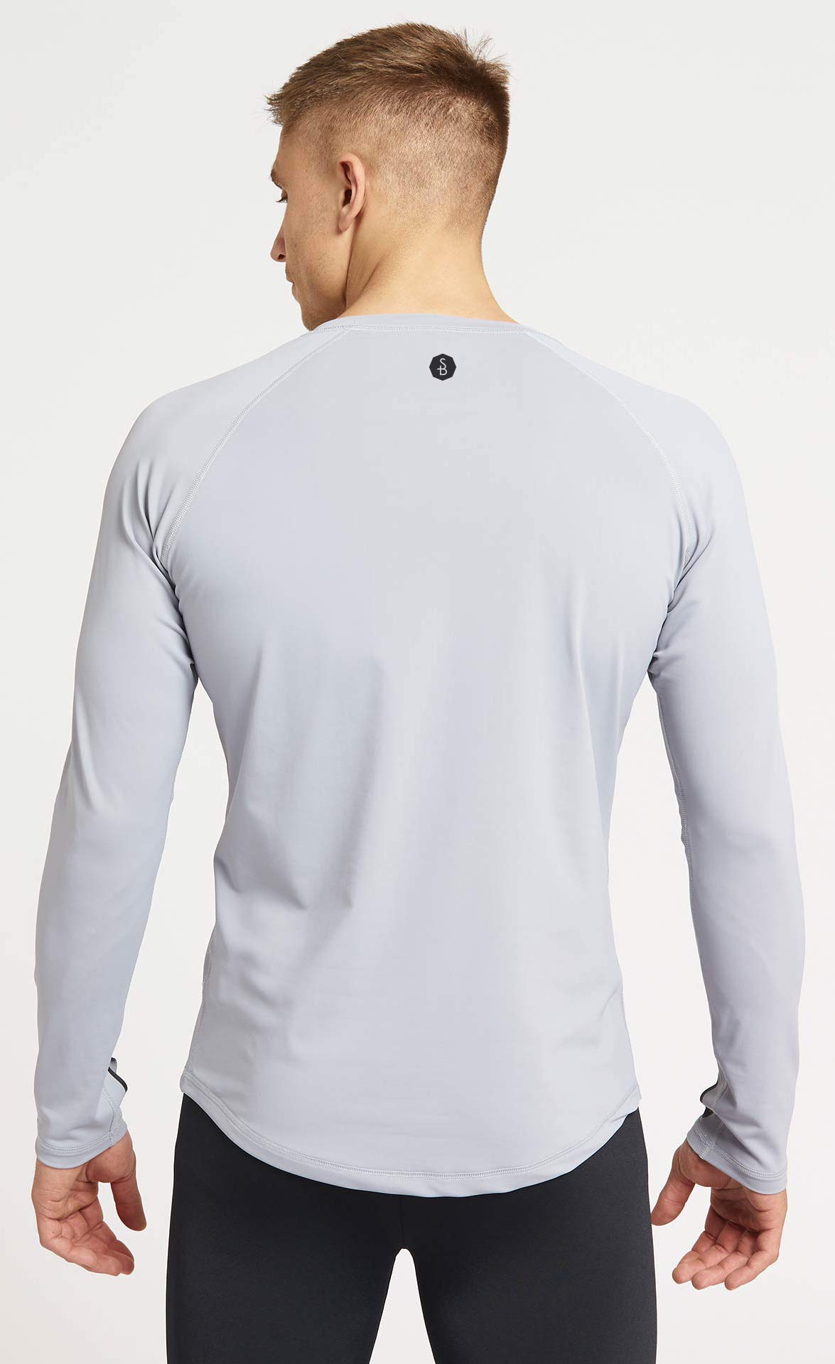 Solbari UPF 50+ Men's Sun Protection Long Sleeve Rashguard Aqua Sport Collection - Small - Cool Grey - UV Protection, Sun Protective