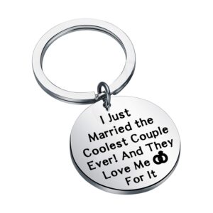 feelmem wedding planner gift wedding officiant gift i just married the coolest couple ever keychain wedding thank your gift for reverend preacher wedding coordinator (silver)